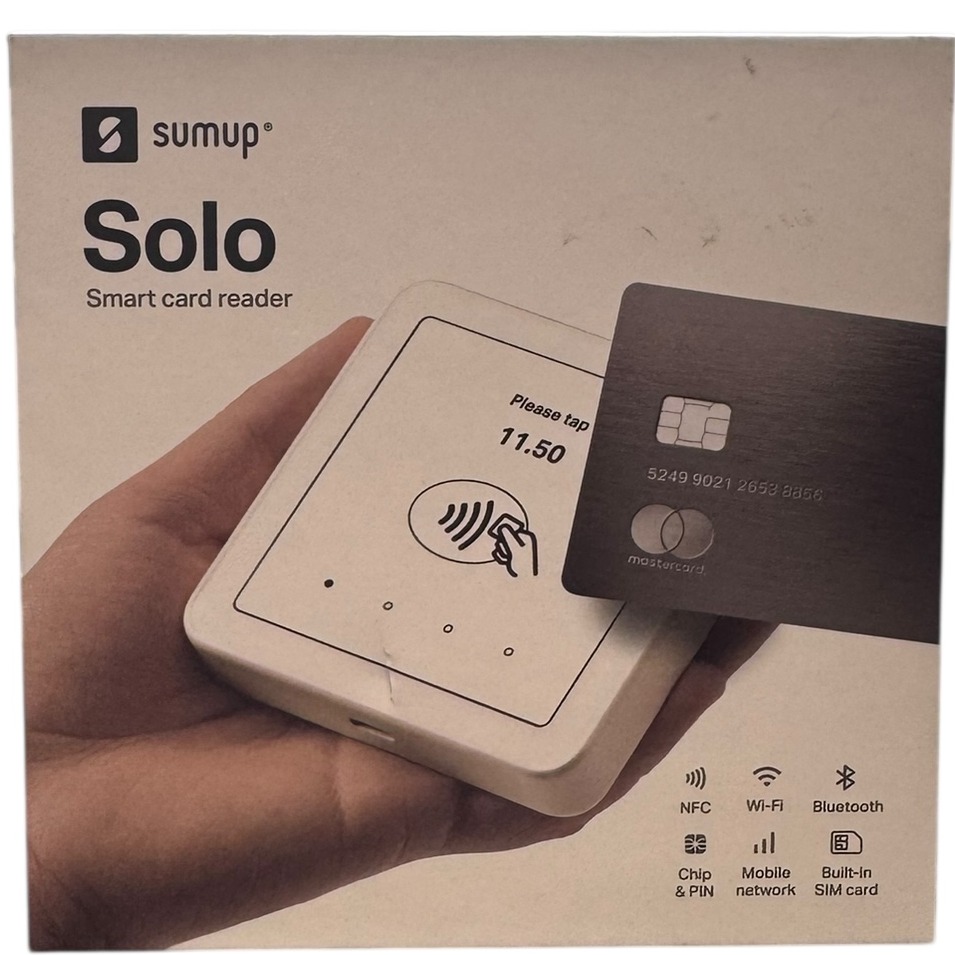 New New: SumUp Solo Smart Card Reader - White (Built In Sim Card, Wi-Fi ...